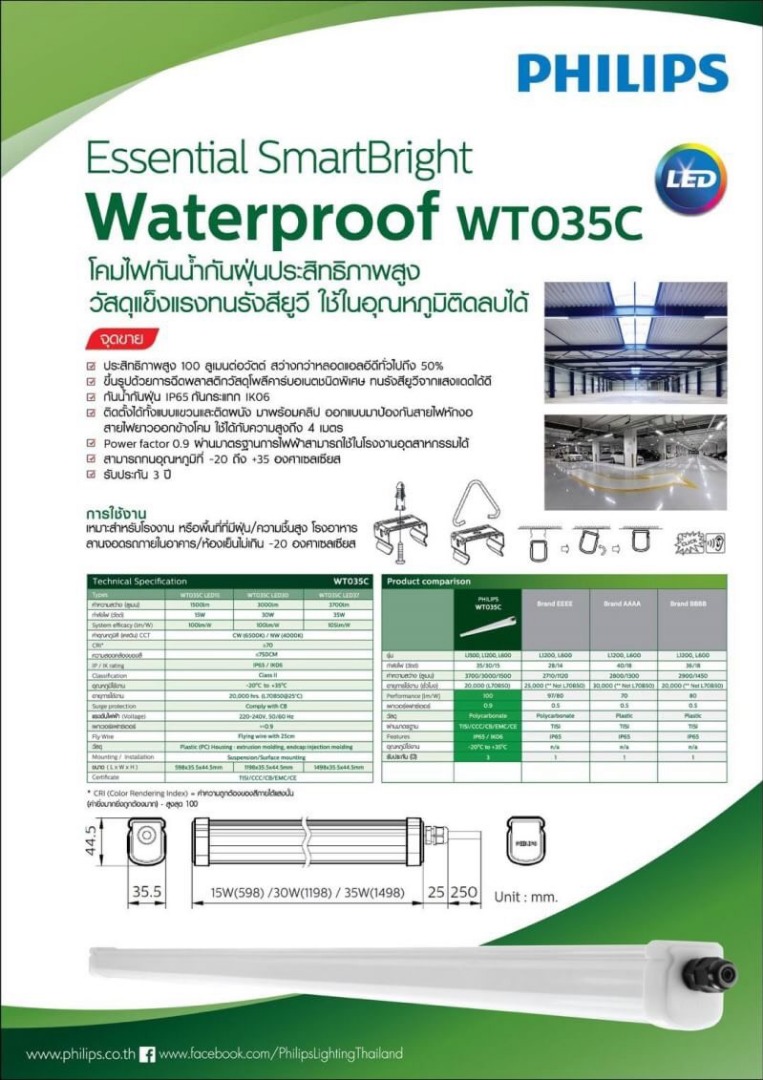 # Philips WT035C Led30/NW PSU GM CFW L1200 ,#โคมไฟกันน้ำกันฝุ่น WT035C ...