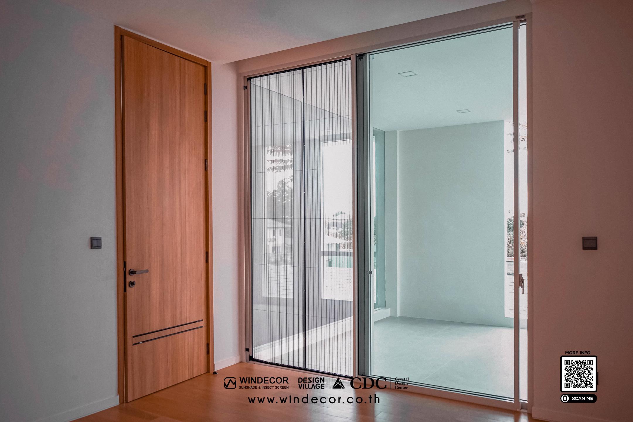 มุ้งจีบเก็บซ่อนราง (Pleated Insect Screen) รุ่น OMEGA แบรนด์ WINDECOR