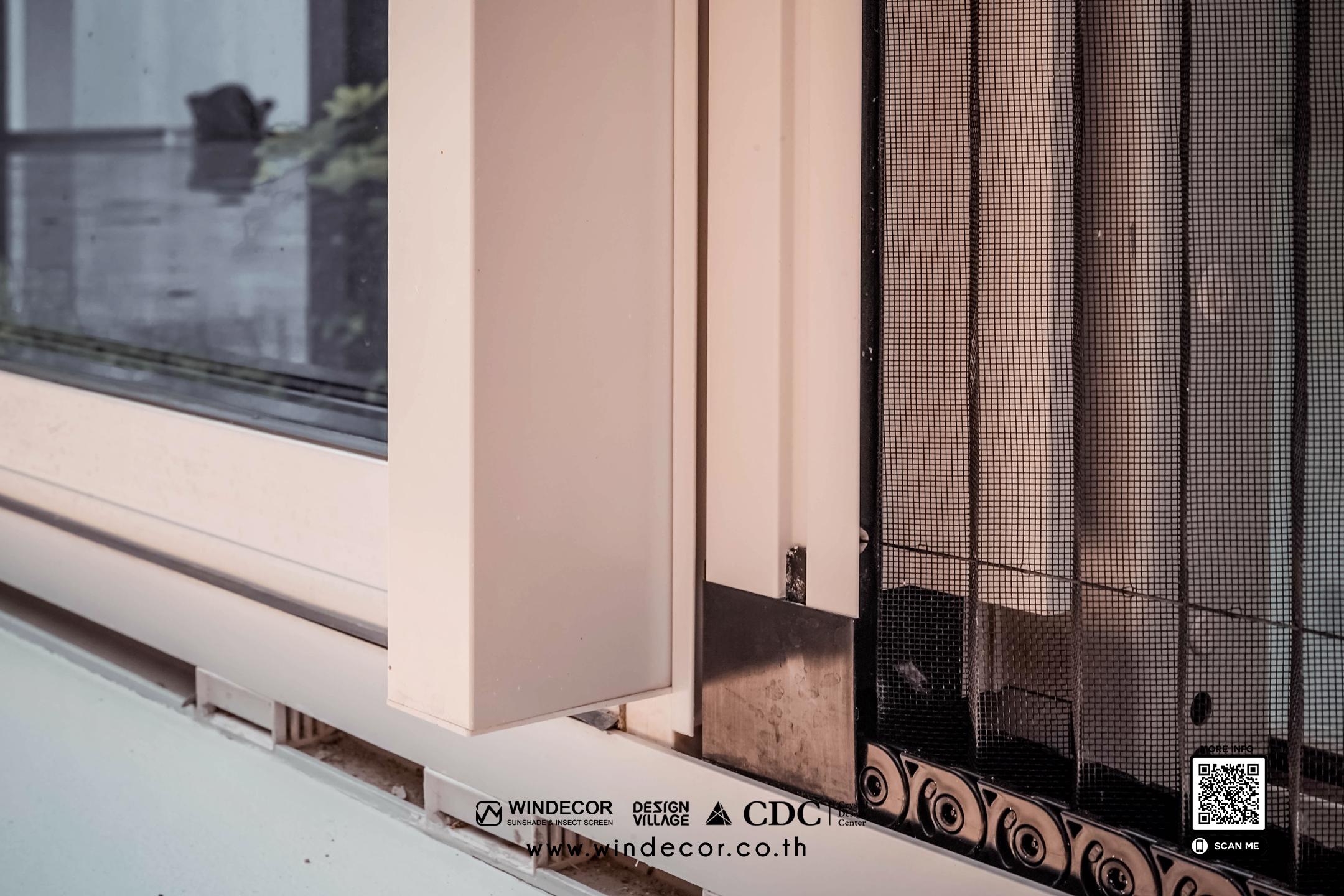 มุ้งจีบเก็บซ่อนราง (Pleated Insect Screen) รุ่น OMEGA แบรนด์ WINDECOR