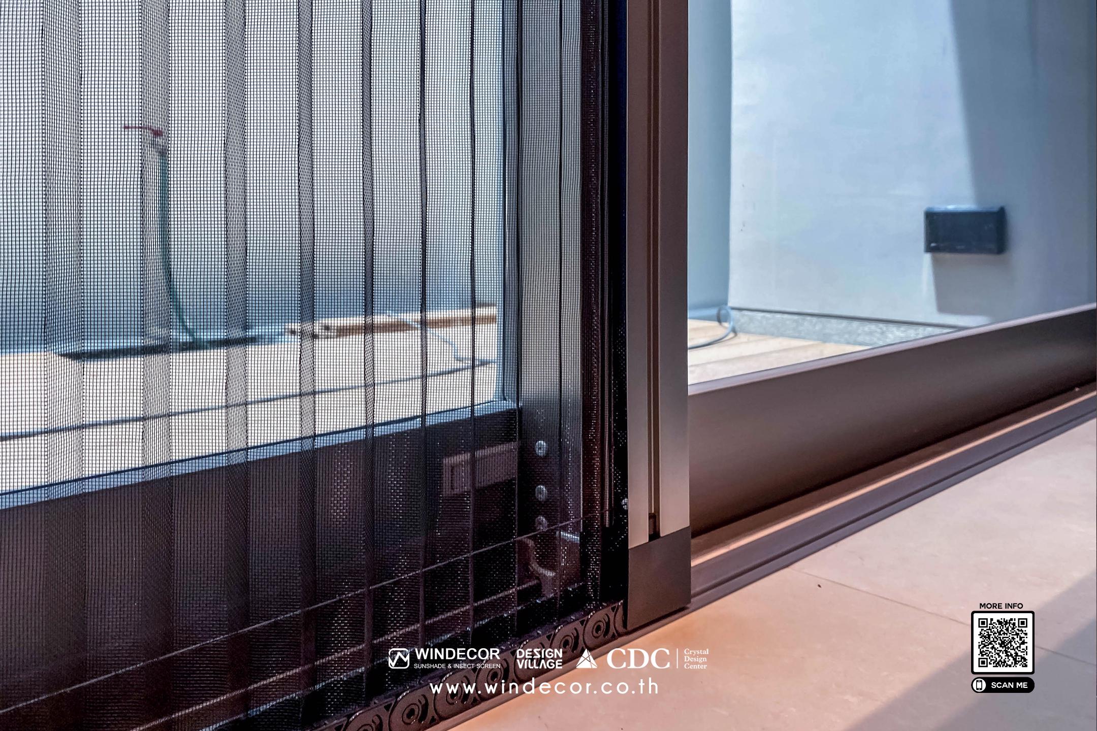 มุ้งจีบเก็บซ่อนราง (Pleated Insect Screen) รุ่น OMEGA แบรนด์ WINDECOR