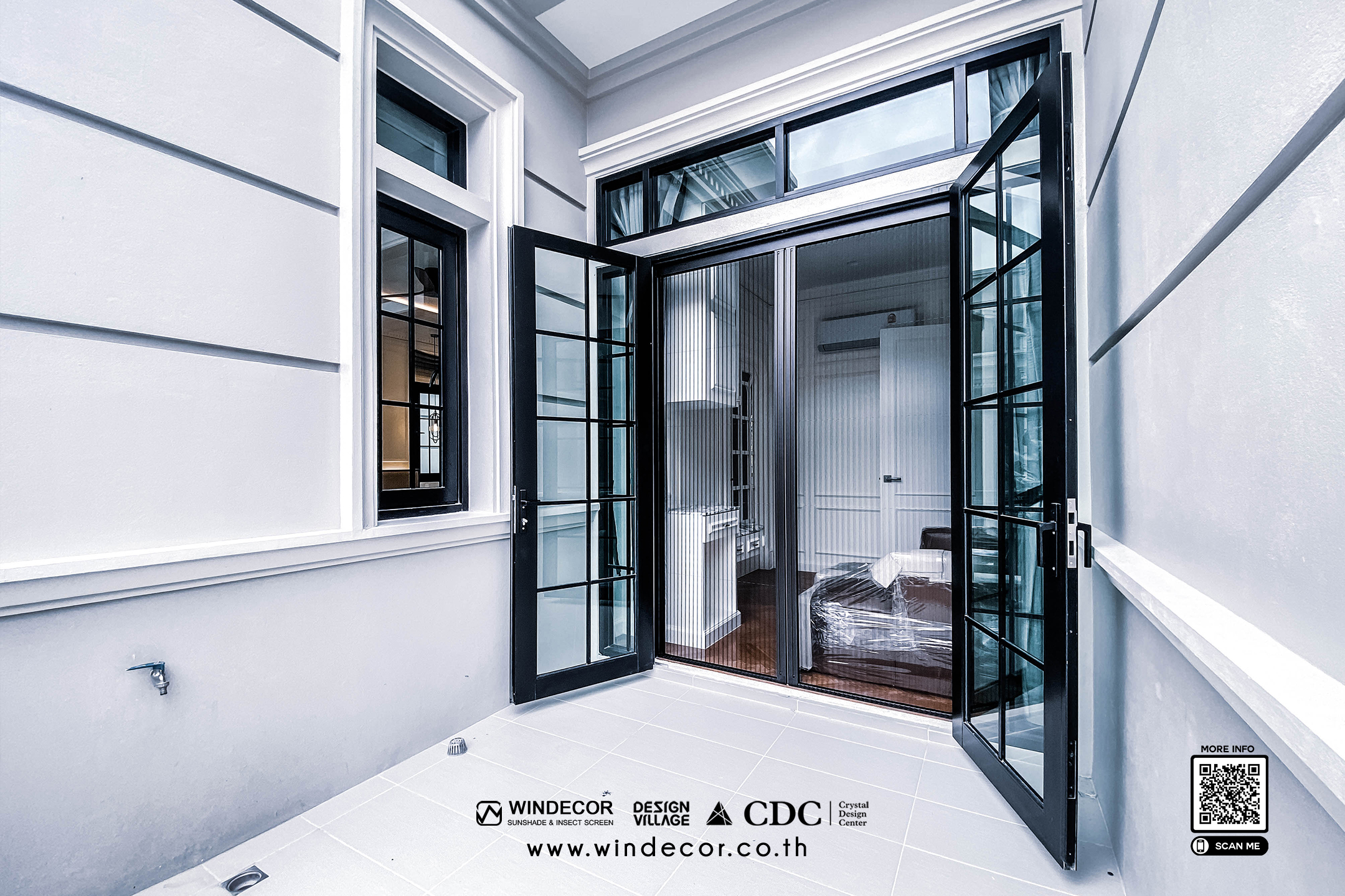 มุ้งจีบเก็บซ่อนราง (Pleated Insect Screen) รุ่น OMEGA - 094 943 5562 | LINE OA : @WINDECOR